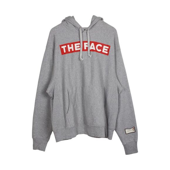 Gucci | Sweaters | Gucci The Face Graphic Hoodie Men Grey Pullovers ...